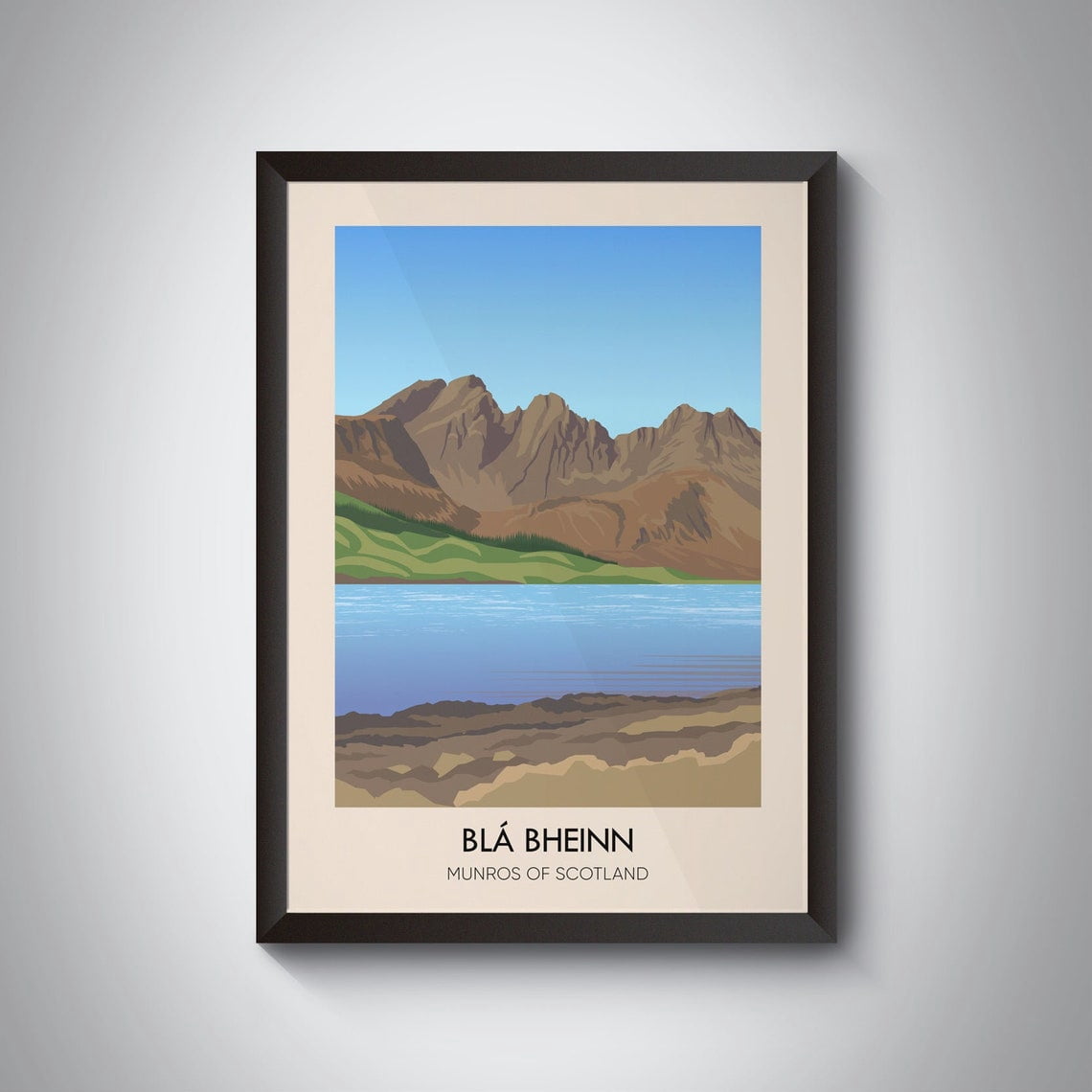 Bla Bheinn Munros Of Scotland Travel Poster, Scottish Mountain, Vintage ...