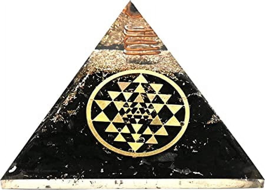 Blacak Toumaline Crystal Orgone Pyramid, Organite Pyramid Sri Yantra ...