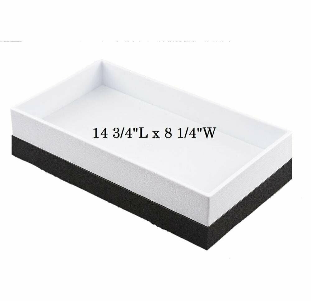 Black 1 1/2"H Standard Stackable Plastic Utility Trays - 14 3/4'' x 8 1 ...