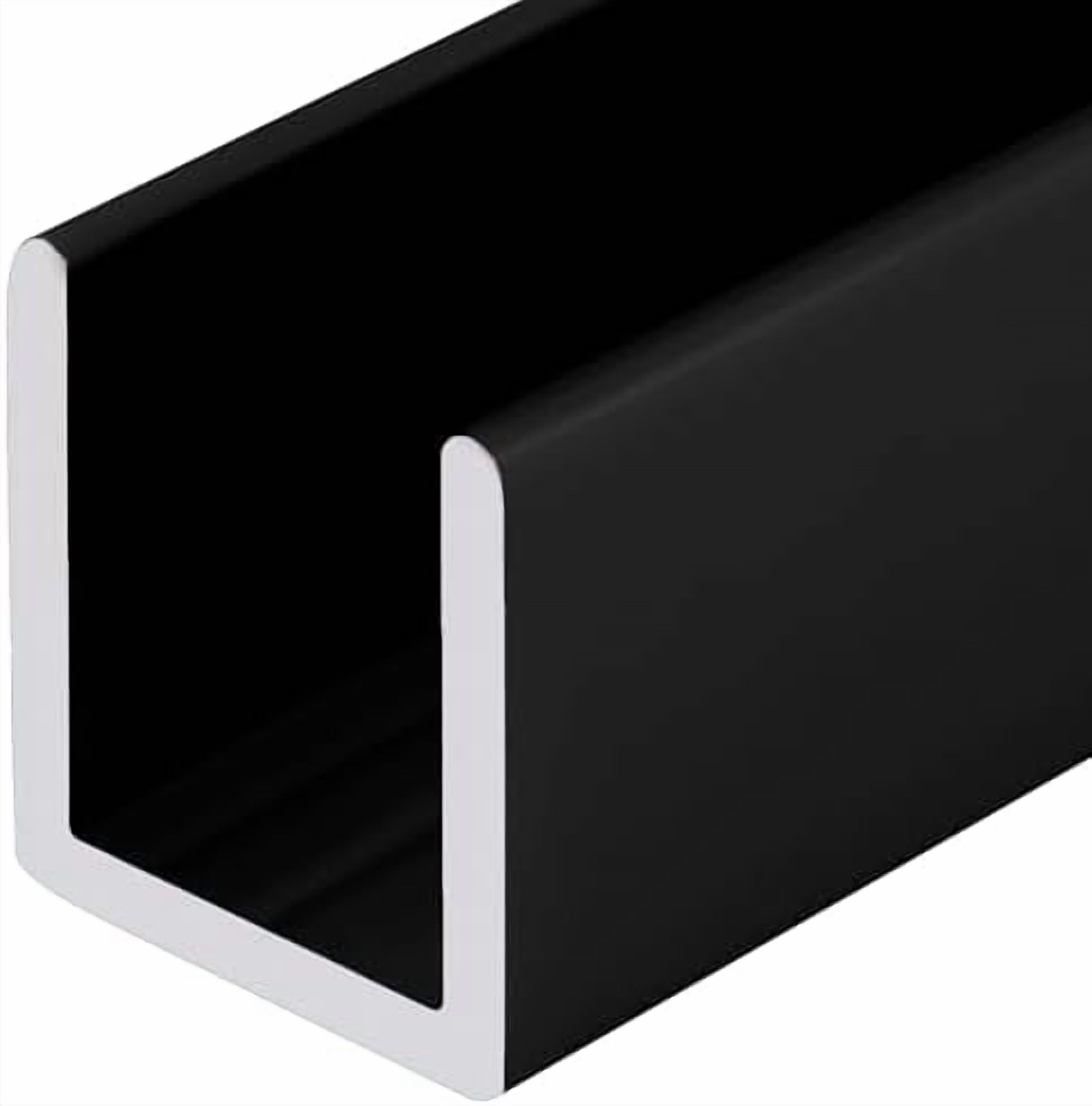 Black 1/2" Fixed Panel Shower Door Deep-U Channel - 95 in long$$Tools ...