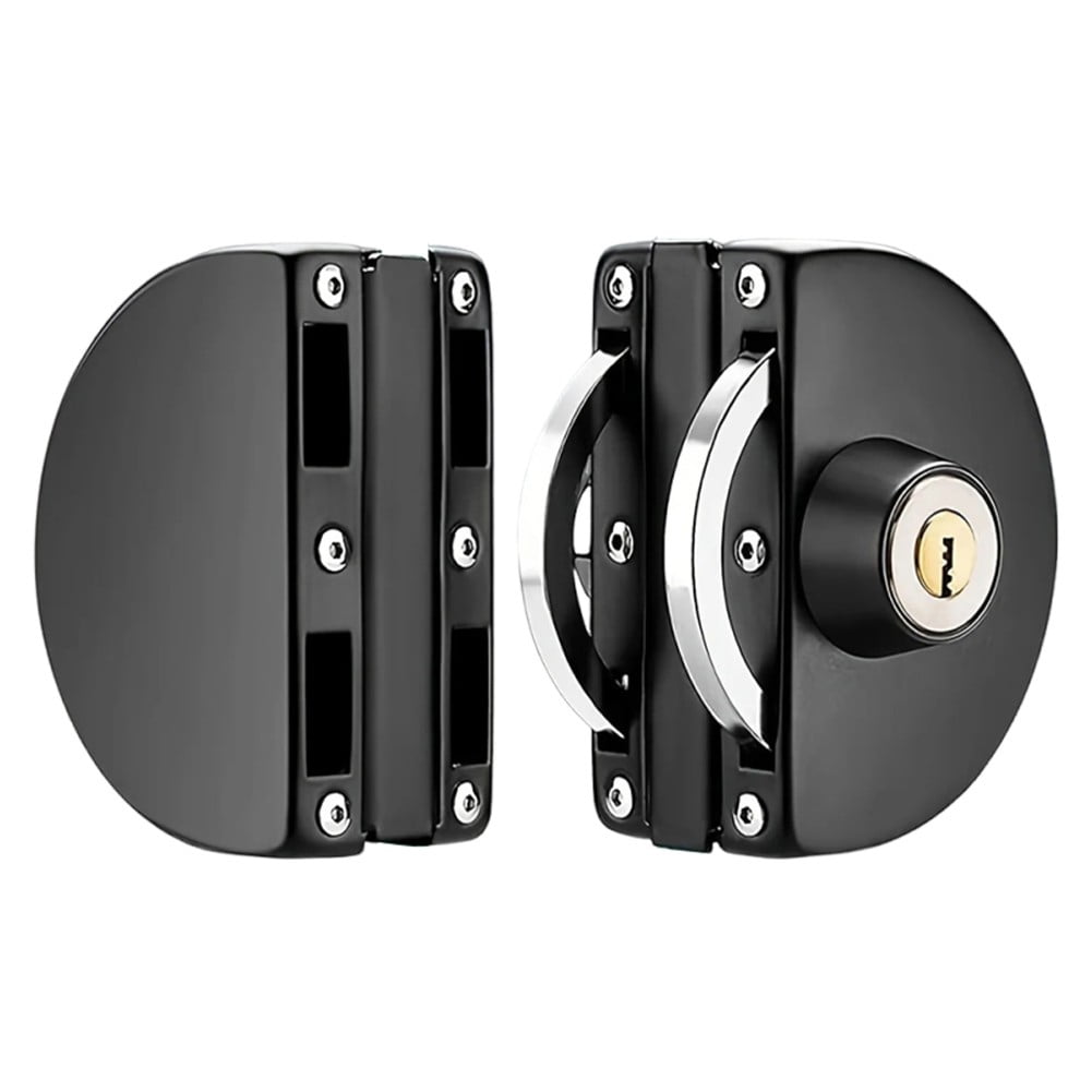 Black 1/2inch 10mm-12mm Office Glass Door Lock Stainless Steel Door ...