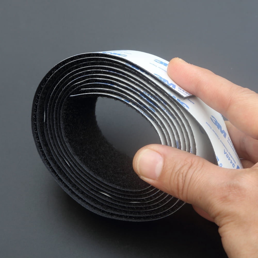 Black 1.5-Inch Heavy Duty Sticky Back Tape - 3FT Strong Adhesive Hook ...