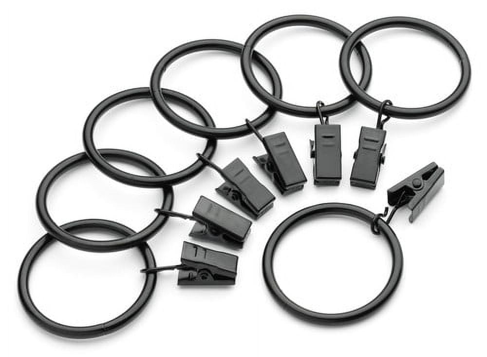 Walmart's 1 1/2 Inch Sturdy Iron Metal Black Curtain Clip Rings, Set of ...