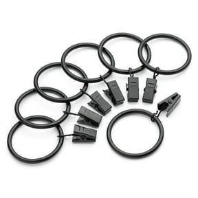 1 Inch Metal Curtain Rings with Clips in Bronze, Curtain Hangers Clips ...