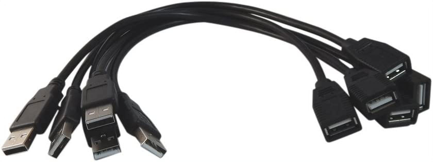 Black 1 Foot USB 2.0 Extension (A Male to A Female) Cable 5 Pack ...