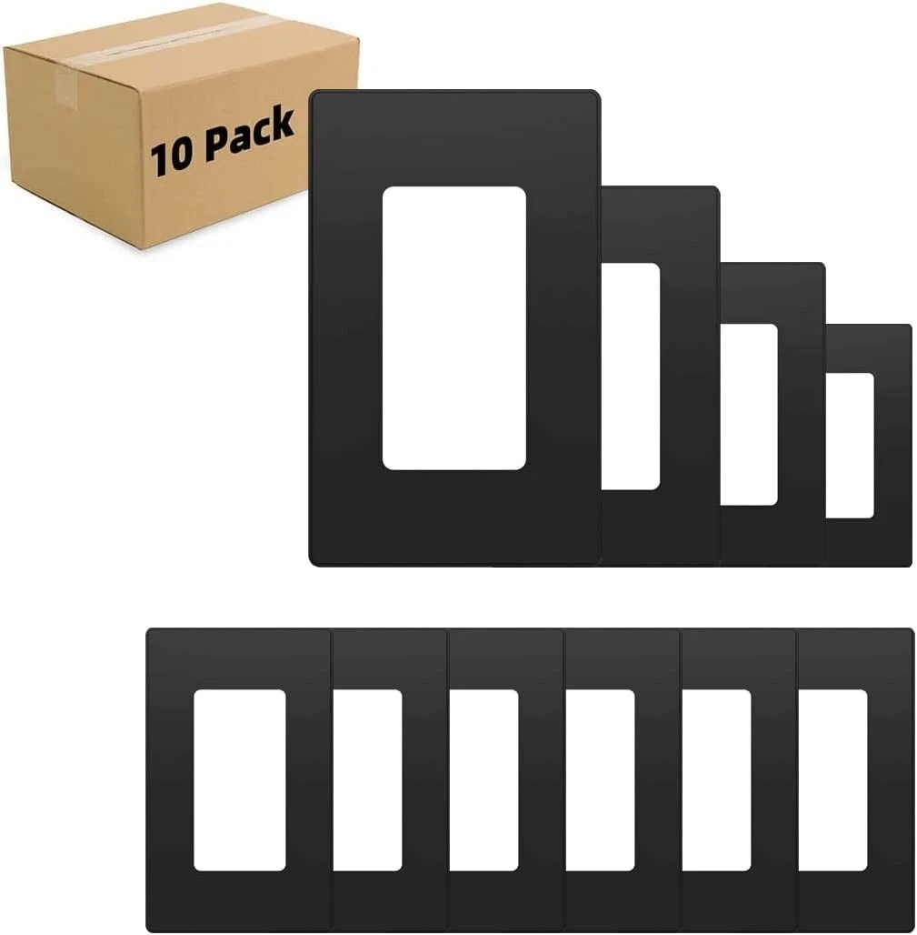 Black 1-Gang Decora Wall Plates, Standard Size Unbreakable ...