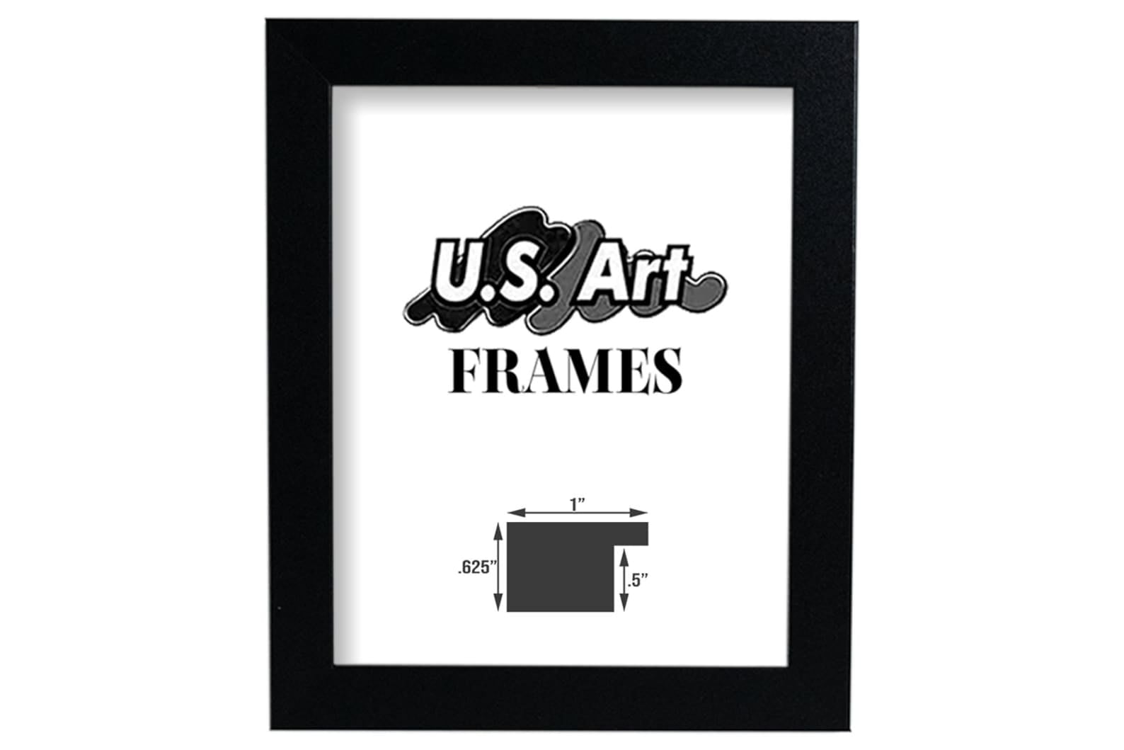 Black 1 Inch Flat Picture Frame, Solid Wood Wall Decor Poster Picture ...
