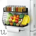 Black 1 Pack Magnetic Spice Rack 3-in-1 Kitchen Storage Organizer ...