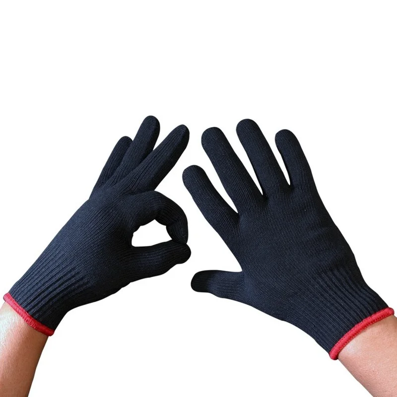 Black 1 Pair Oven Gloves Heat Resistant Gloves Burn Heat Proof Hand ...