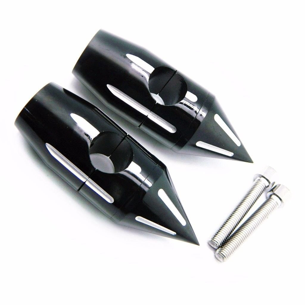 Black 1" Spike Billet Handlebar Riser for Harley Sportster Softail Dyna ...
