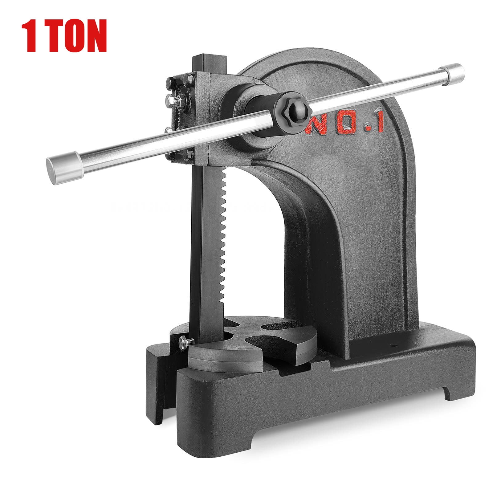 Black 1 Ton Arbor Press, Punch Press Machine with 3 Drifts, Cast Iron ...