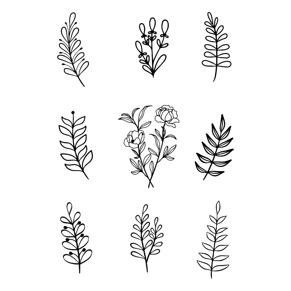 Black 1 pc PVC Wall Stickers for Wall Decoration Plants Pattern ...