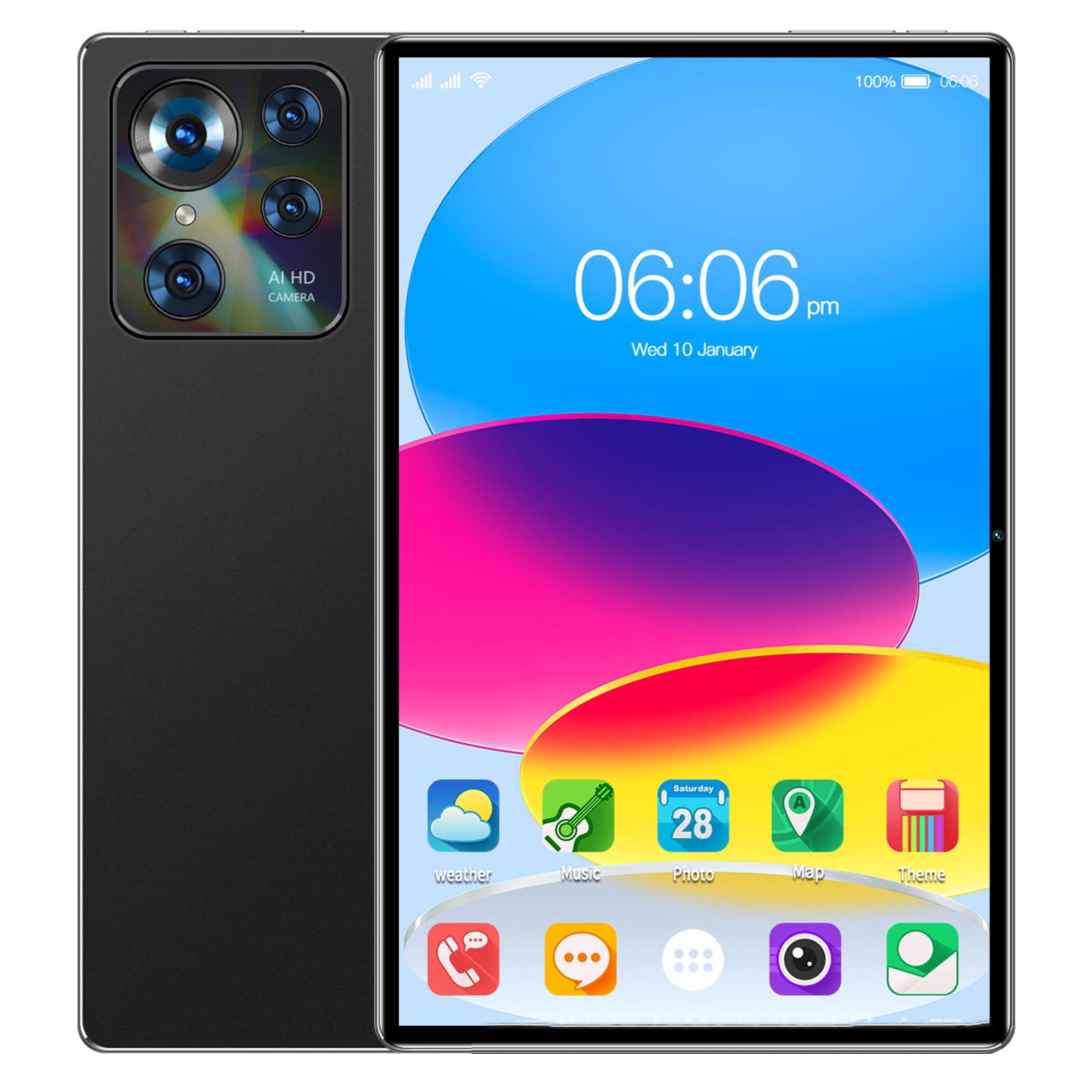 Black 10.1 Inch Android Tablet Pc With Sim Card Slot 5G Wifi Bluetooth ...