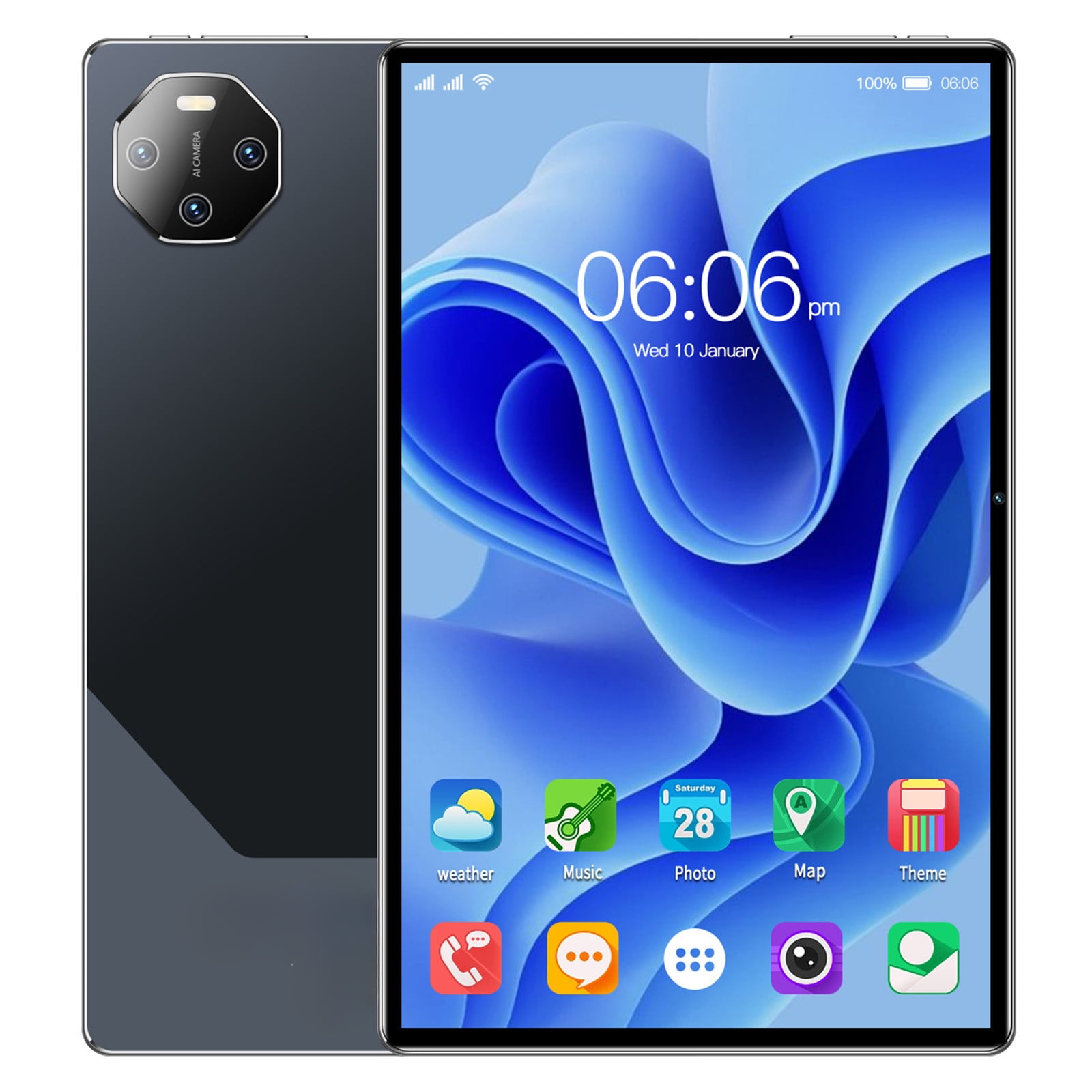 Black 10.1 Inch Android Tablet Pc With Sim Card Slot 5G Wifi Bluetooth ...