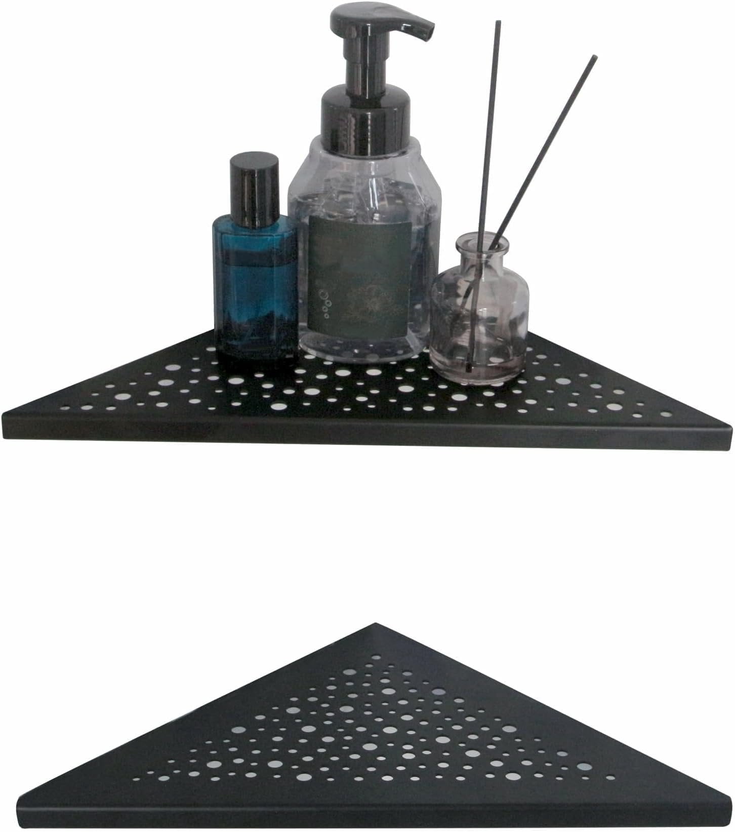Black 10'' Corner Shower Shelf 2 Pack, Triangular Shower Corner Shelves ...