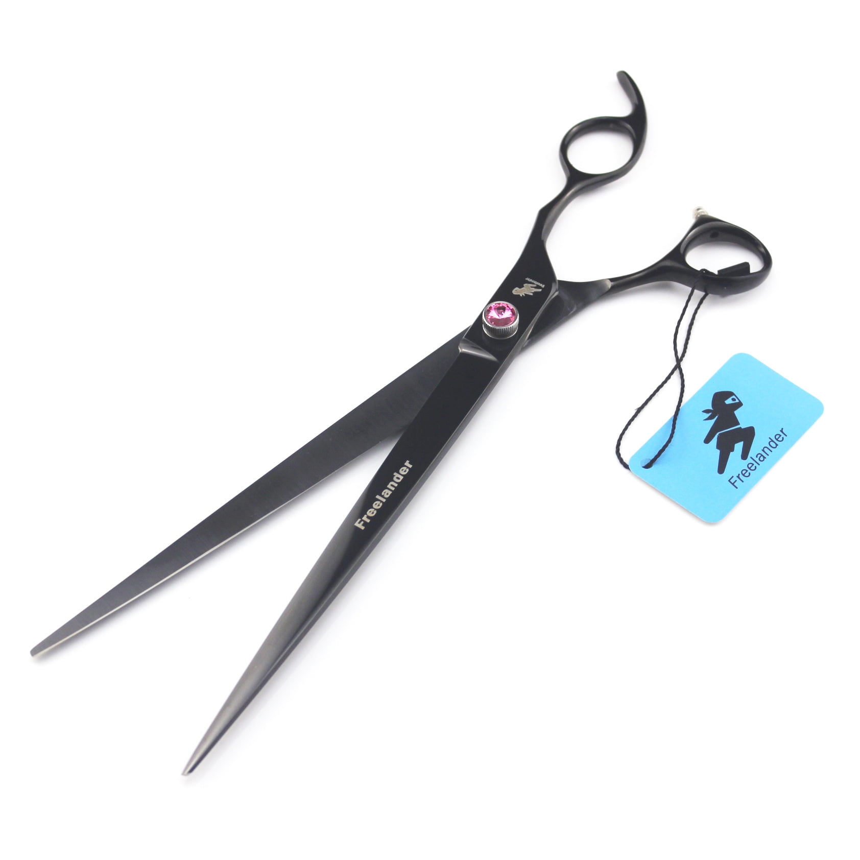 Black 10 Inch Pet Grooming Scissors - TTOOGO 440C Straight Hair Cutting ...