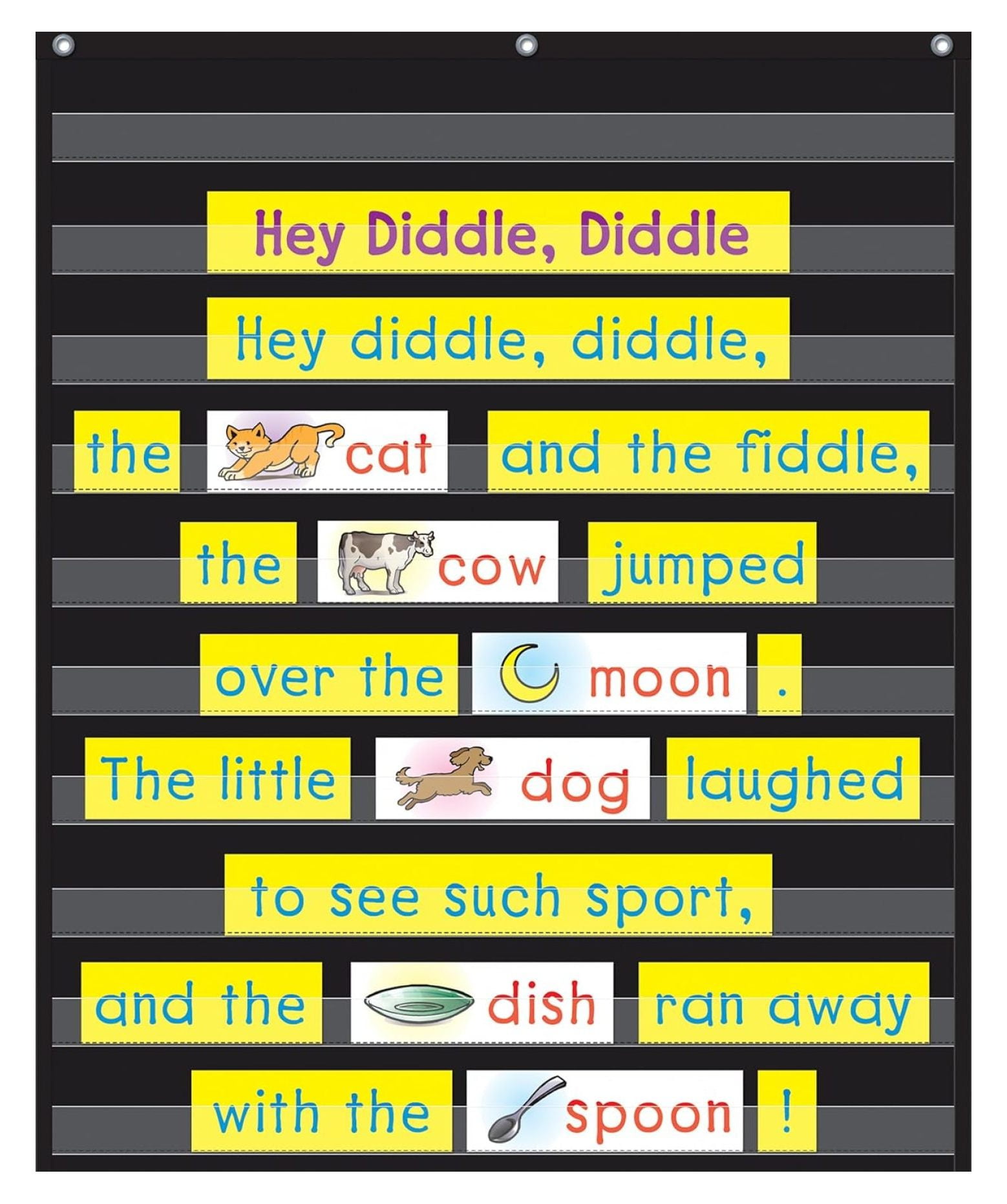 Black 10 Pocket Chart - Classroom Pocket Chart for Teachers - Durable ...