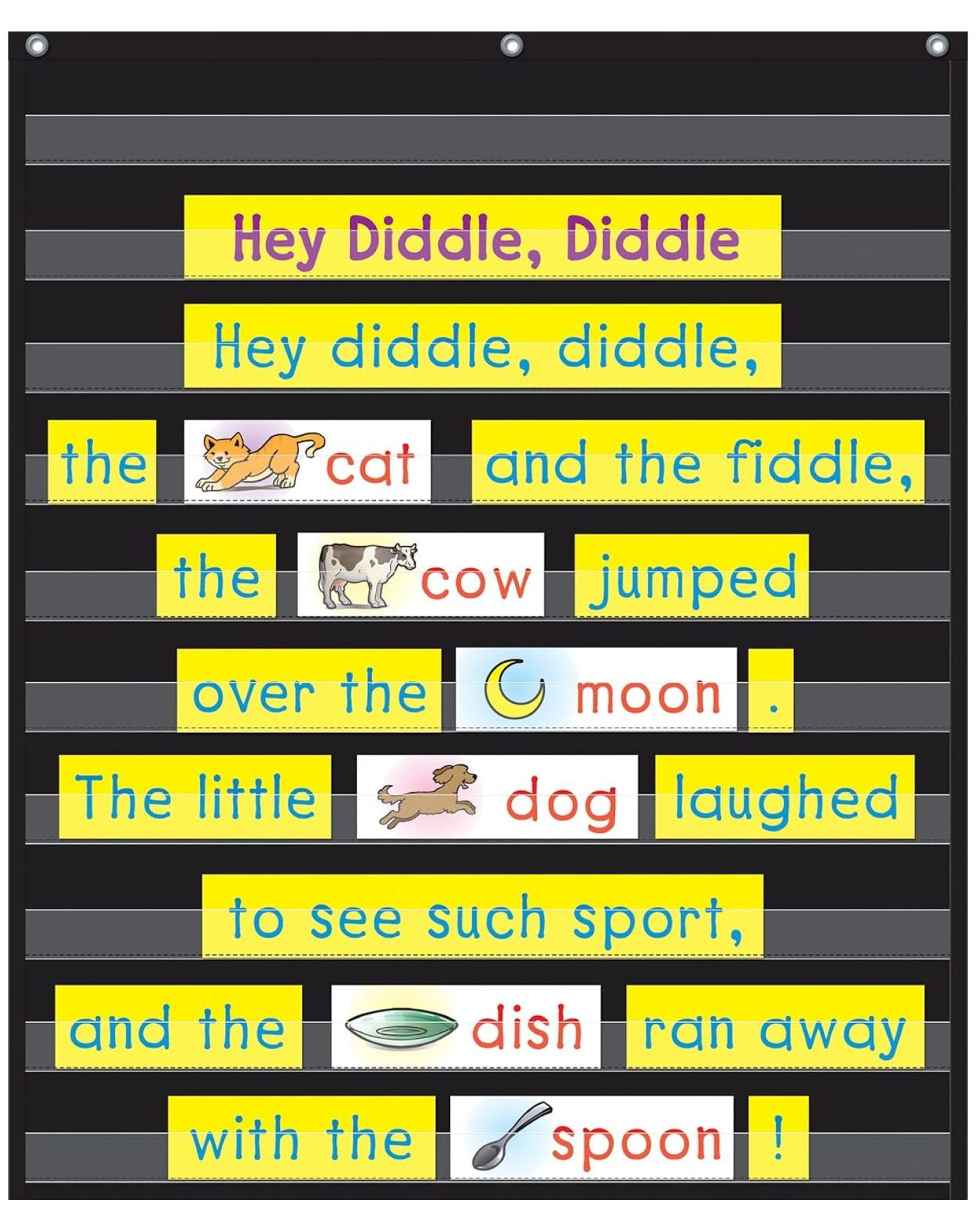 Black 10 Pocket Chart - Classroom Pocket Chart for Teachers - Durable ...