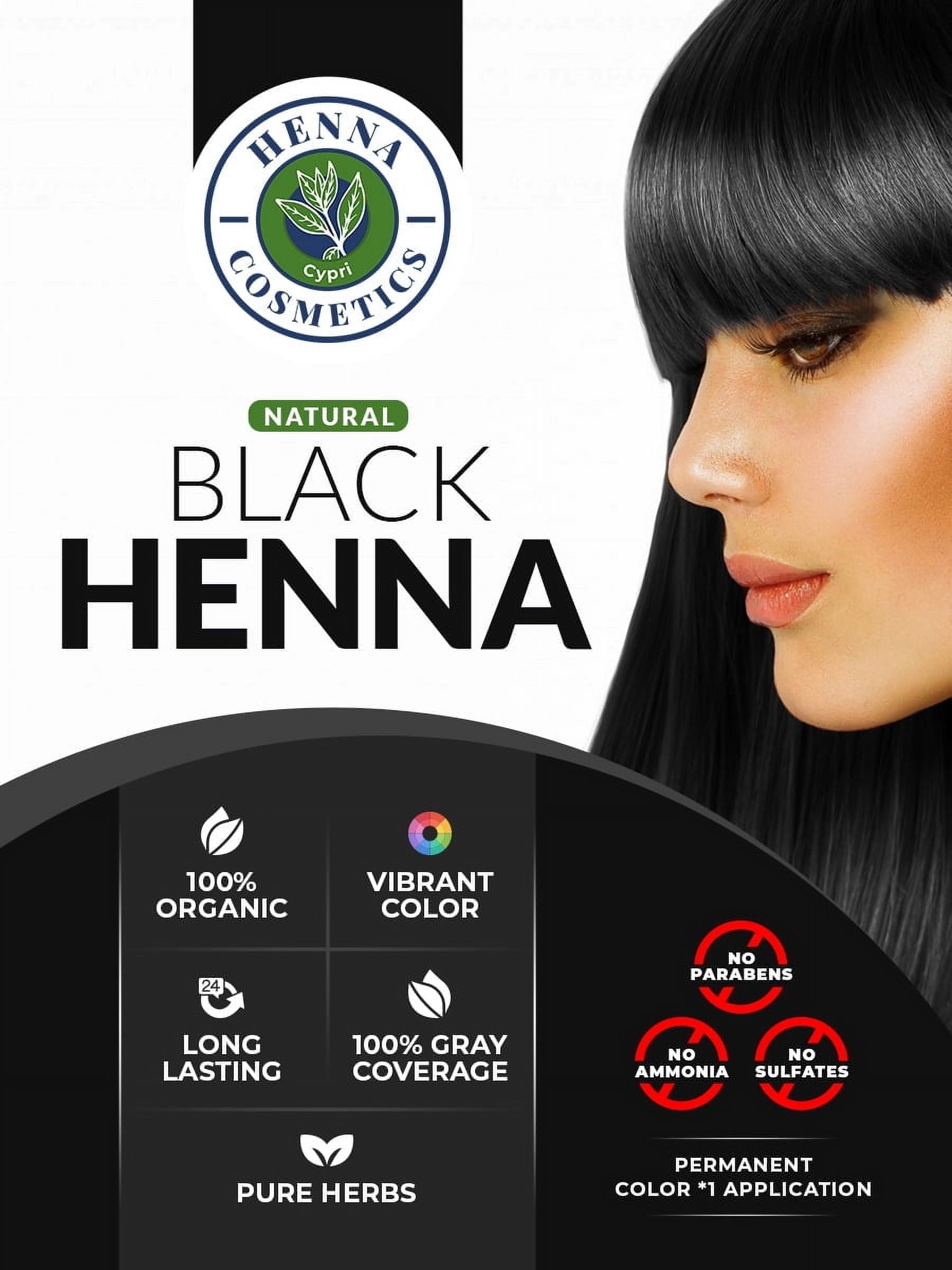 Black | 100% Natural Hair Dye Kit | Vibrant Colors with Pure Henna ...