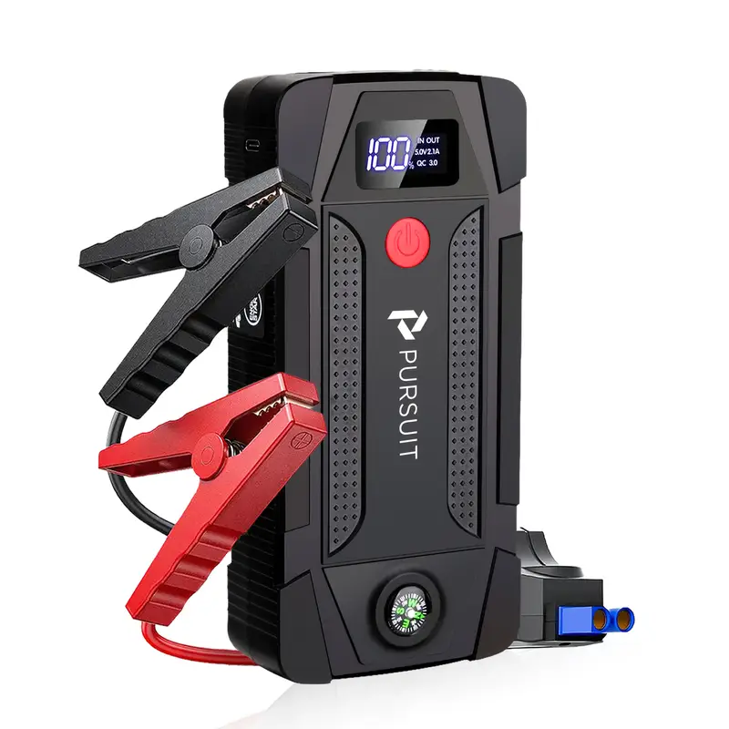Black (1000A) 12V Portable Car Jump Starter 1000A Peak Battery Jumper ...