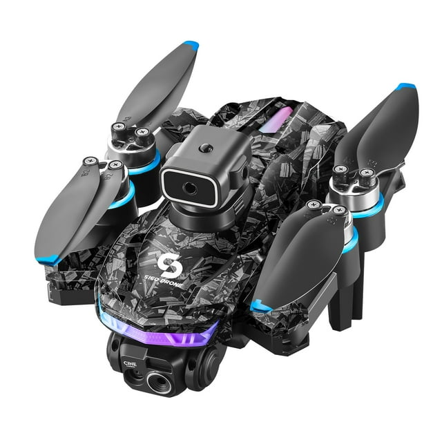 Black 1080P Drone With Screen Remote Control Brushless Motor 360 ...