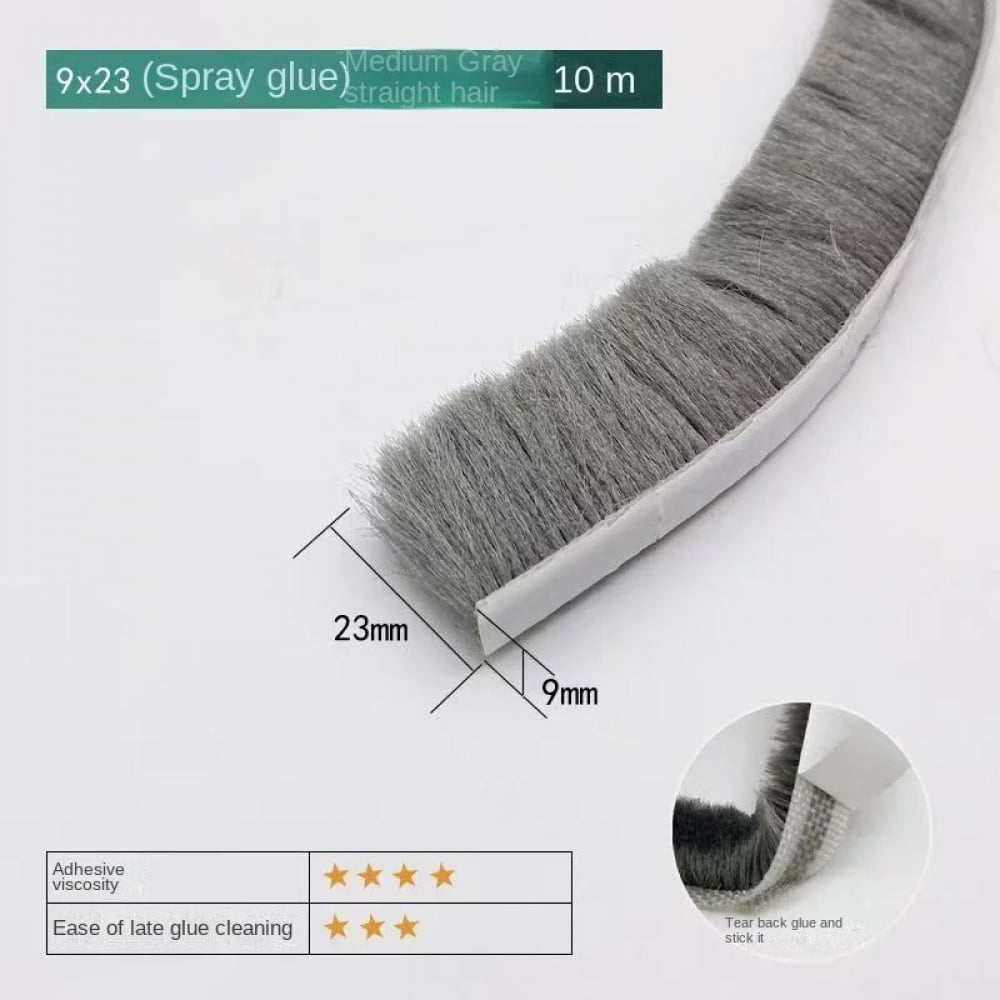 Black 10M Door Window Windproof Dust Sound Insulation Seal Strip Self ...