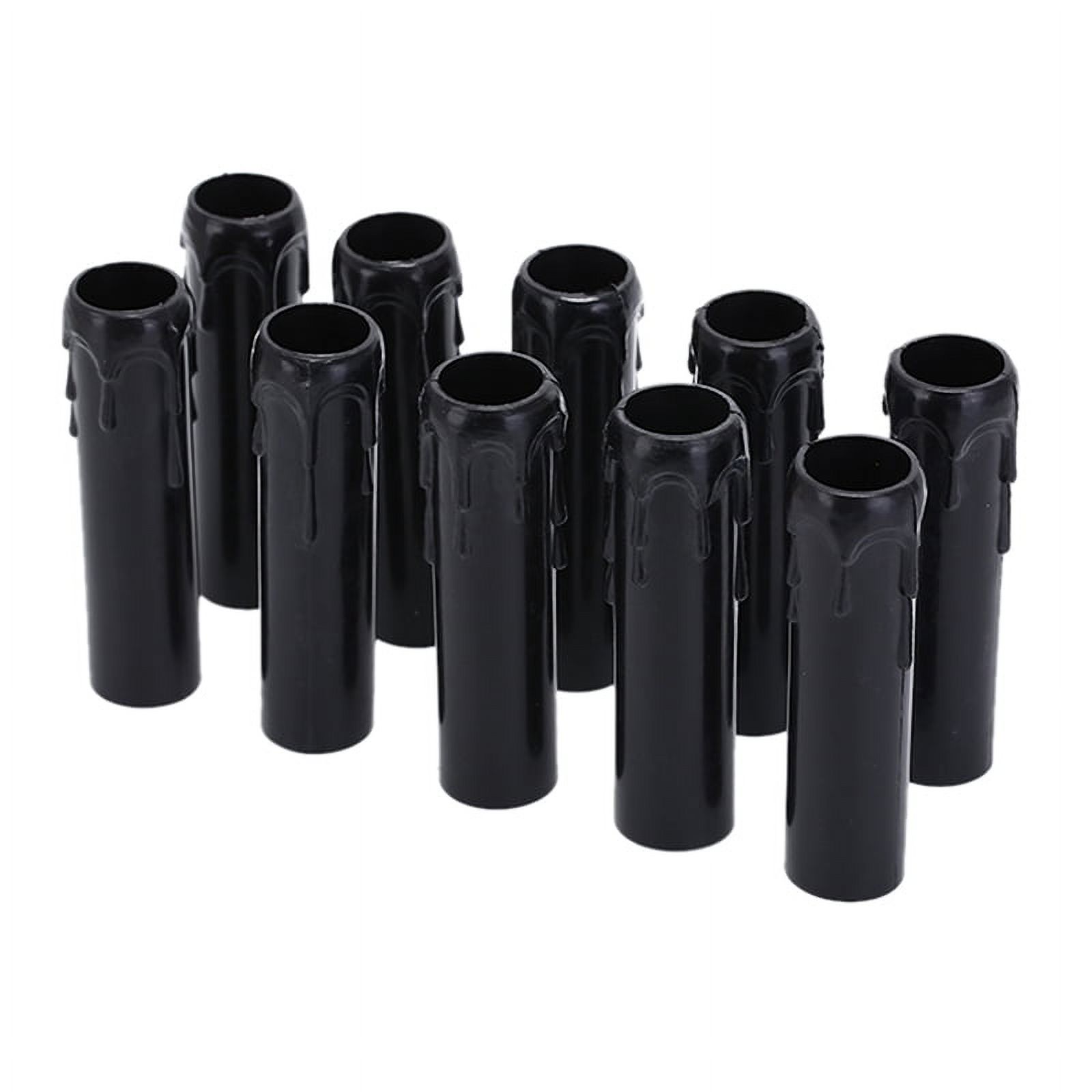 (Black) 10Pcs Plastic Drip Candle Tube for Chandelier Light Bulb Covers ...