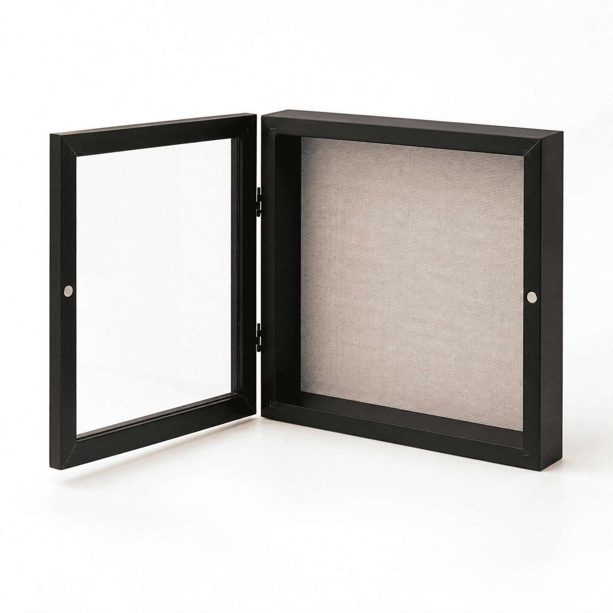 Black 10x10 Shadow Box Frame with Linen Wood Display Case for Medals ...
