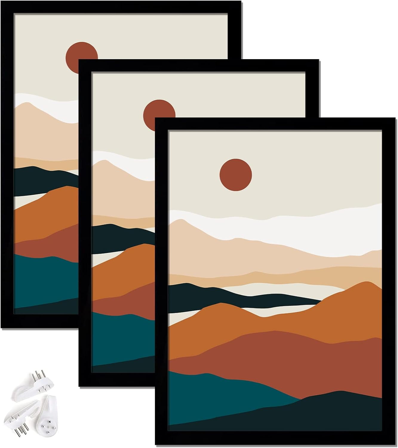 Black 10x14 Picture Frame Set of 3, High Transparent Frame for 10 By 14 ...