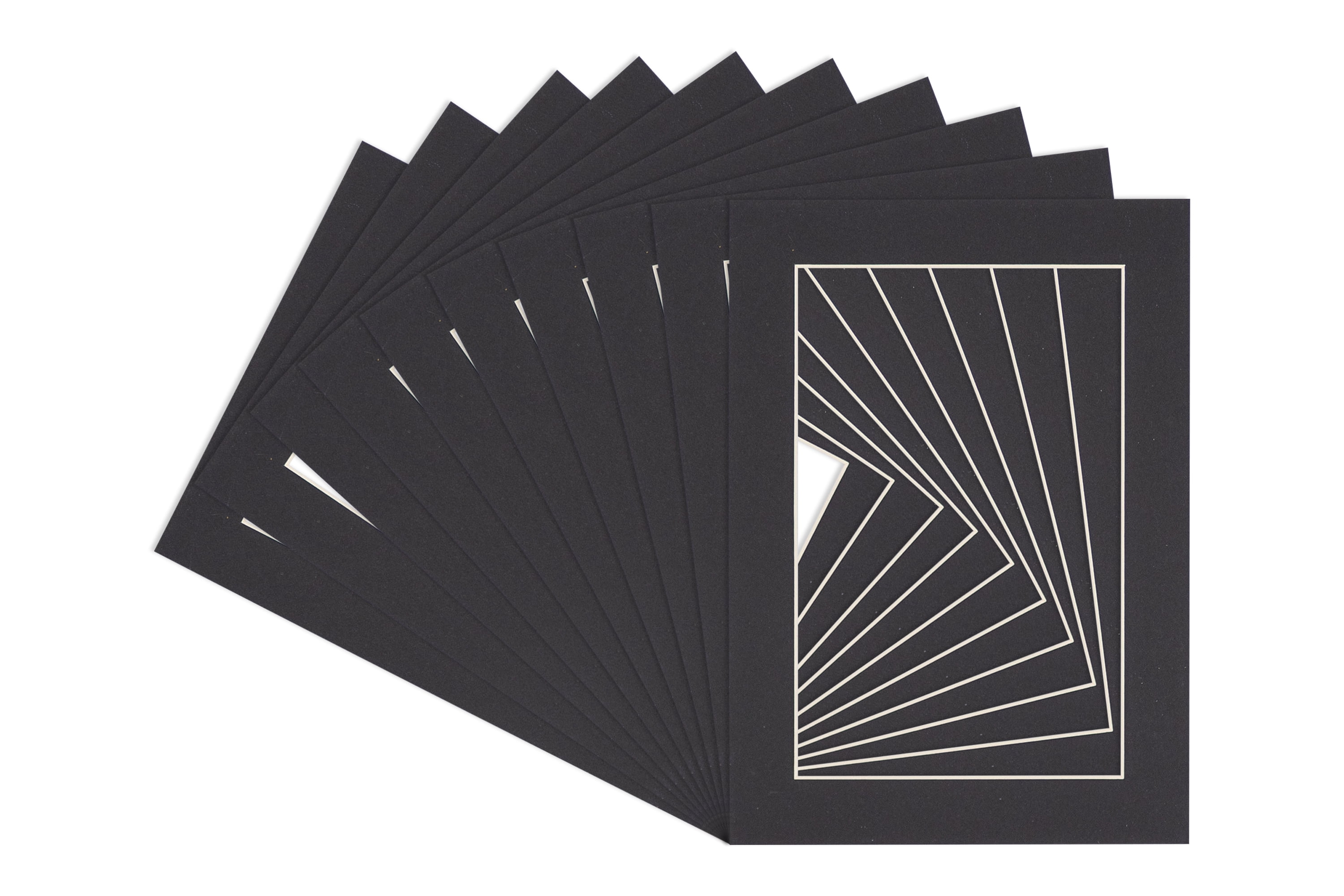 Black 11x14 Photo Mats, White Core, Acid-Free for 8x10 Pictures - Fits ...