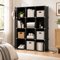 Black 12-Cube Storage Organizer Cabinet For Closet Bedroom Living Room ...