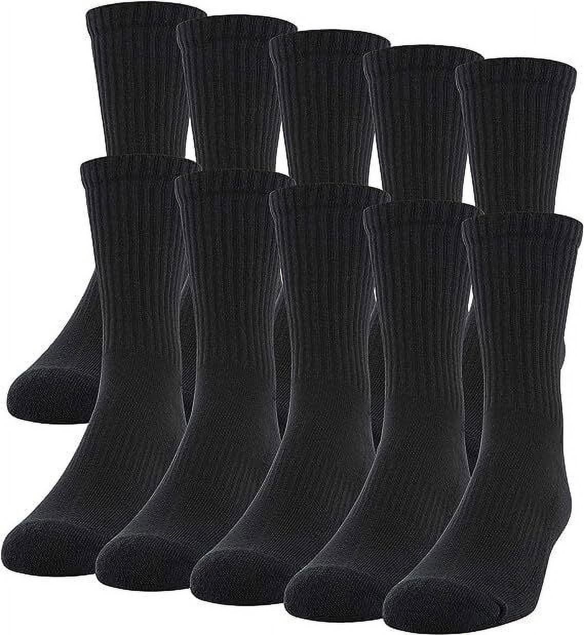 Black 3 Pairs Ankle/Quarter Crew Mens Socks Cotton Long Size 9-11 10-13 ...