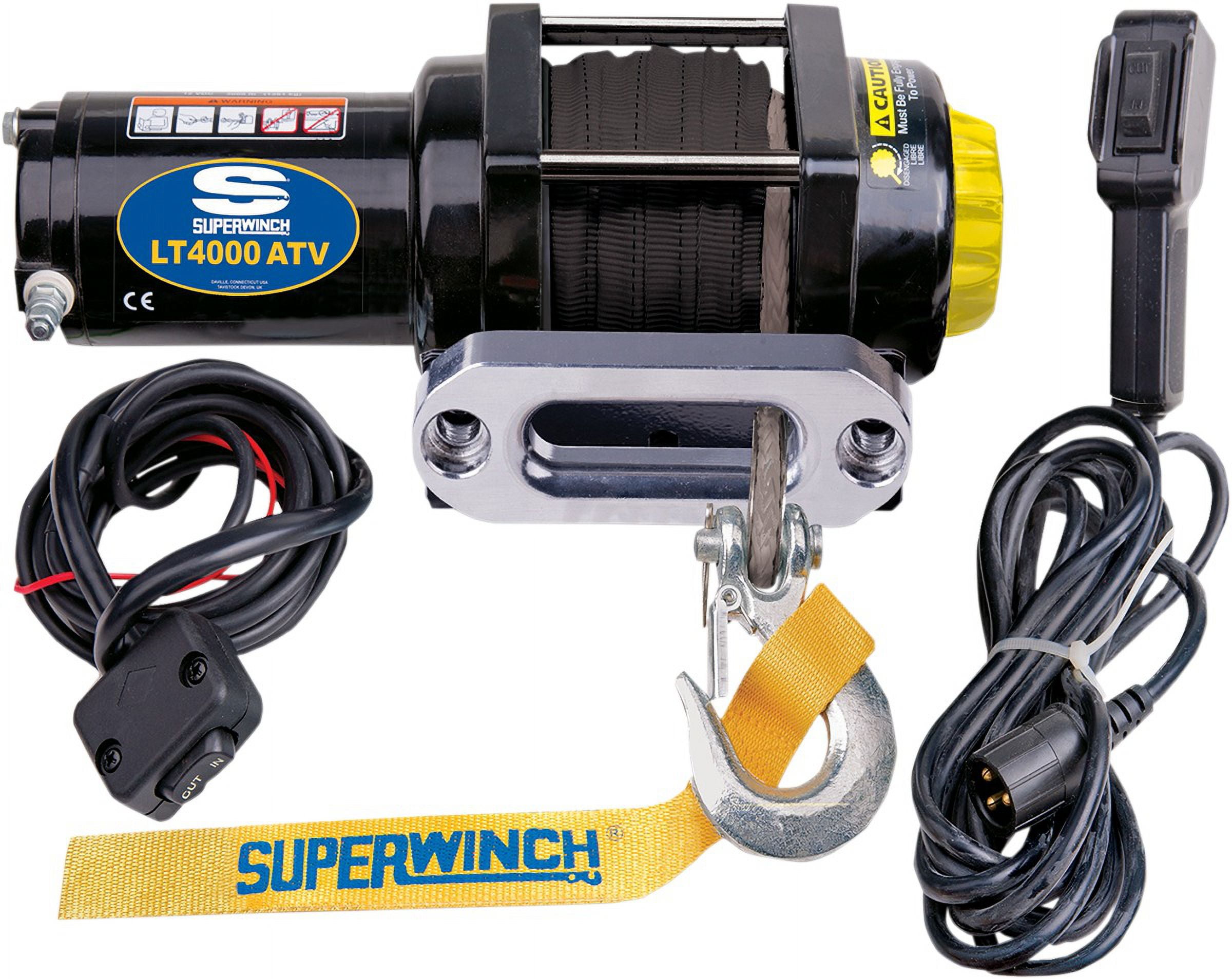 ( Black 12 VDC LT4000ATV SR Winch - 4000 lb. Load Capacity - Walmart.com