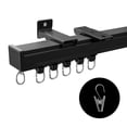 Black 12 ft. Ceiling Curtain Track Room Divider Rail - Walmart.com