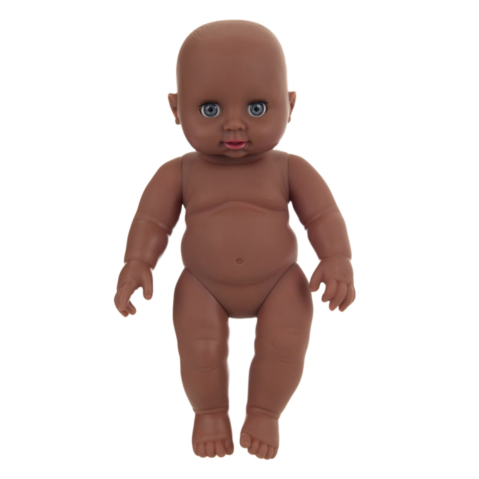 Black 12In Vinyl Reborn Kid Doll With Movable Hands And Feet Soft ...