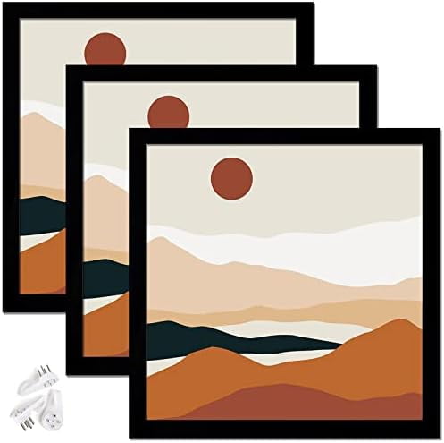 Black 12x12 Picture Frame Set of 3, High Transparent Frame for 12 By 12 ...