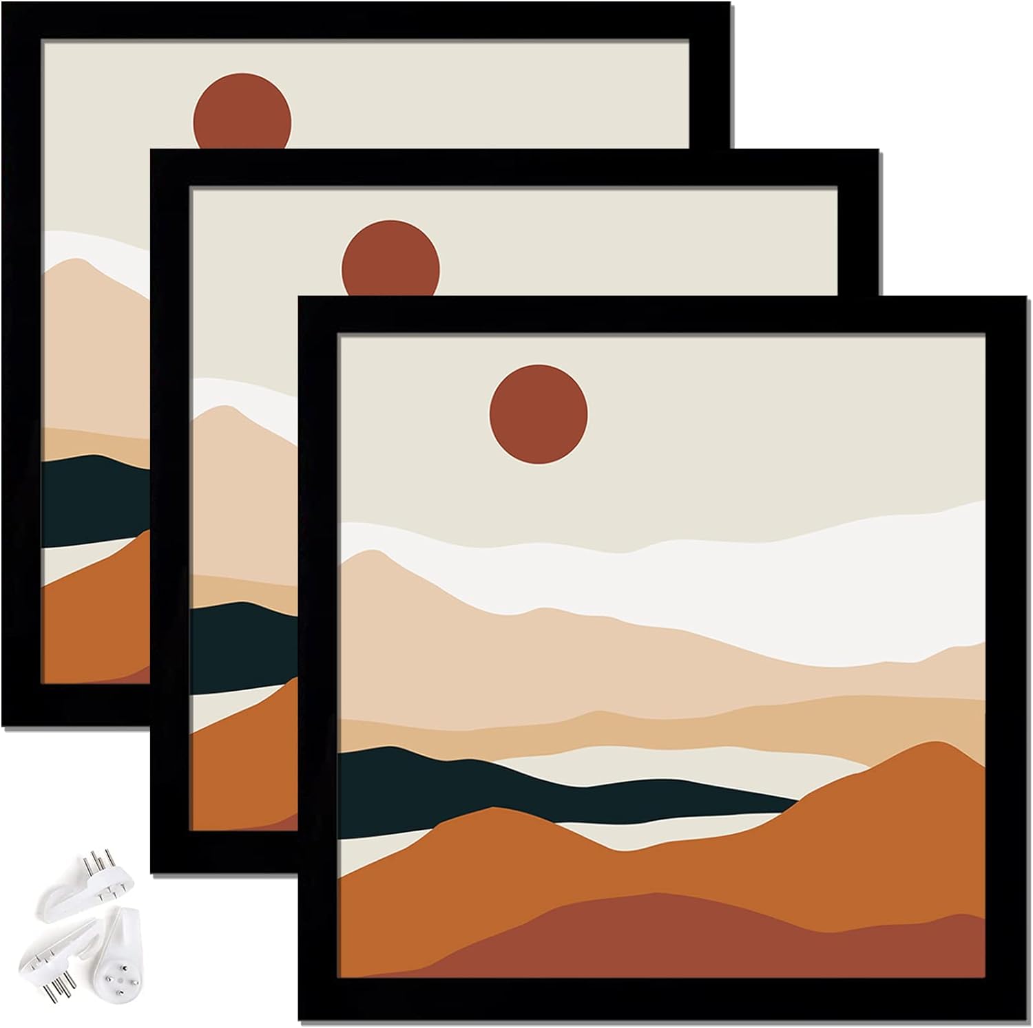 Black 12x12 Picture Frame Set of 3, High Transparent Frame for 12 By 12 ...