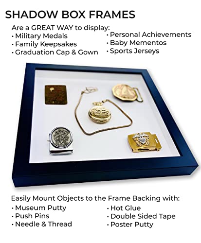 Black 12x16 Wood Shadow Box Display Frame with Grey Acid-Free Backing ...