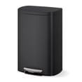 Black 13 Gallon Stainless Steel Step-On Trash Can, Soft Close Lid ...