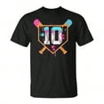 Black 14 Drip Baseball Shield Graphic Tee - Bold Neon Melt Design ...