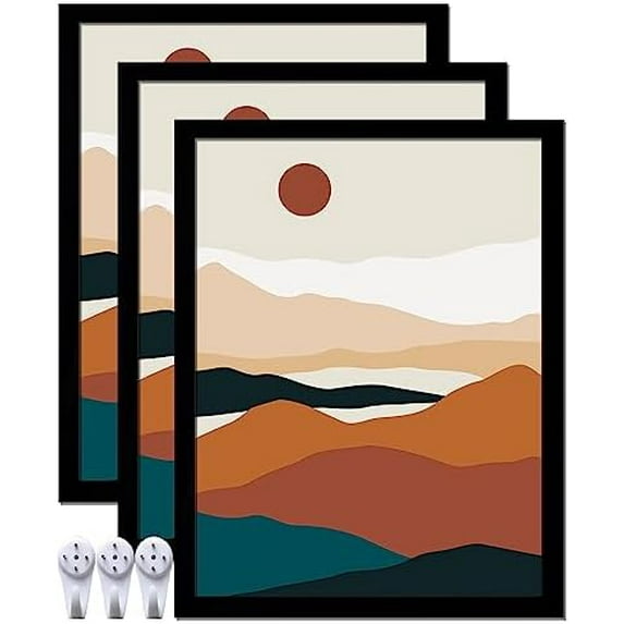 Black 14x18 Picture Frame Set of 3, High Transparent Frame for 14 By 18 ...