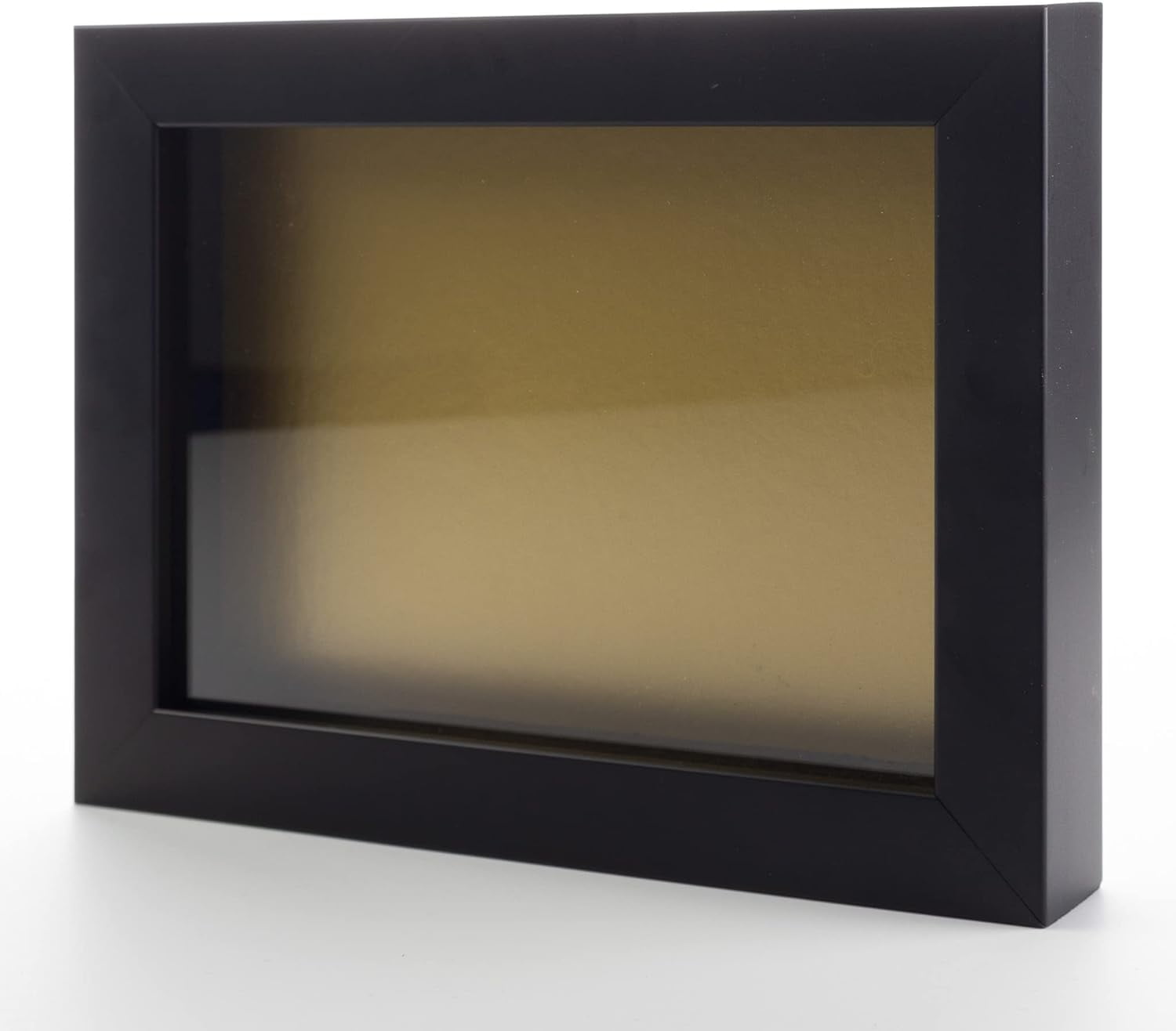 Black 14x22 Wood Shadow Box Display Frame with Gold Acid-Free Backing ...