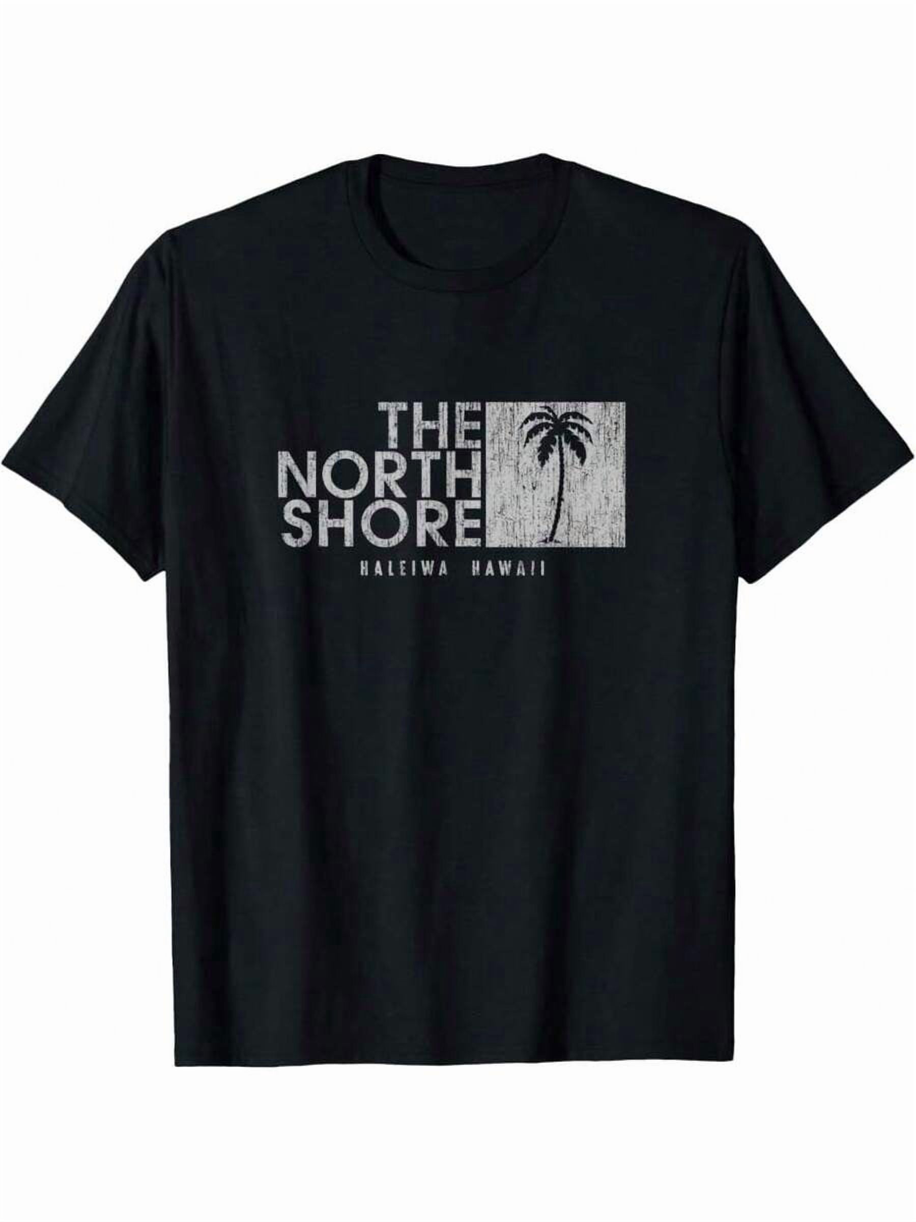 Black 15 The North Shore Hawaii Palm Tree Vintage Style Graphic T-Shirt ...