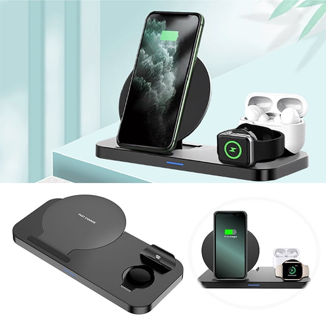 Black 15W Foldable Wireless Charger With Stand Suitable For Multiple ...