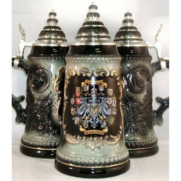Black 16 German States Shields German Beer Stein .75L ONE Mug Made in ...