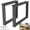 Black 16 Inch Trapezoid Metal Table Legs For Desk Coffee Table End Side ...