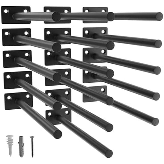 Black 16-Pack 8 inch Floating Shelf Brackets, Hidden Shelf Bracket for ...