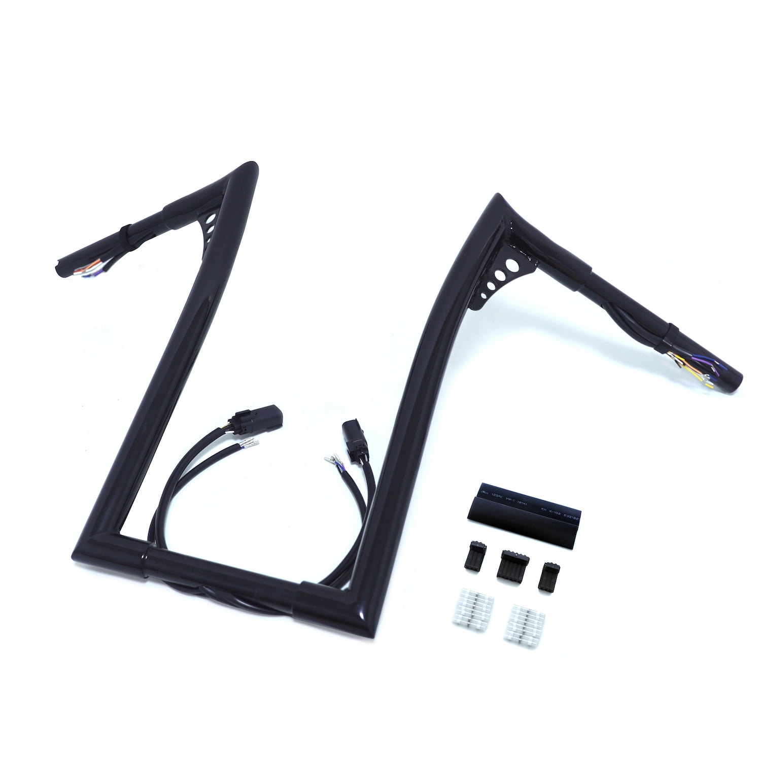 Black 16" Prewired 25mm 1.25" Handlebar For 08-13 Road King FLHR (Spike ...