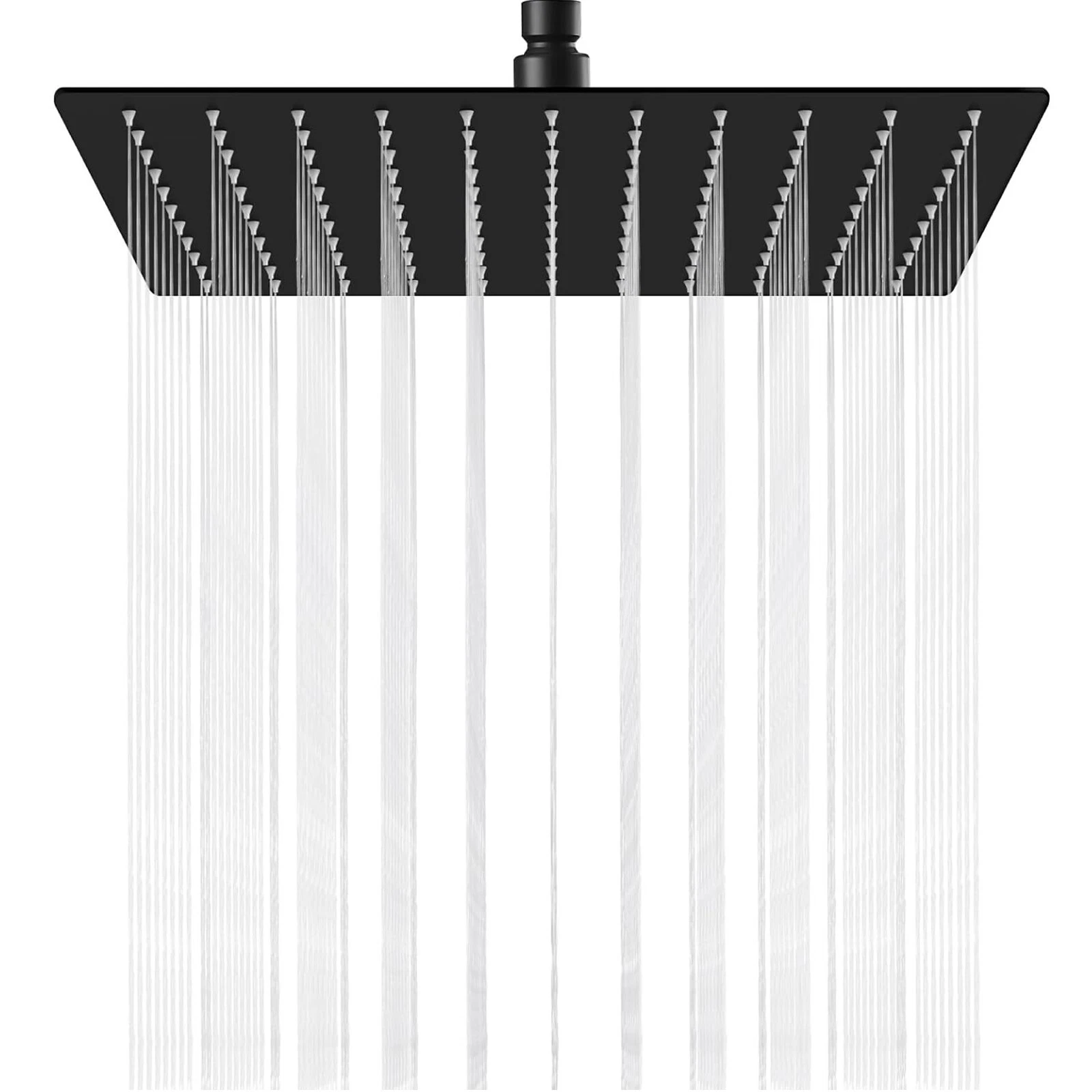 Black 16" Rain Shower Head Ultra thin Square Rainfall Sprayer Ceiling ...