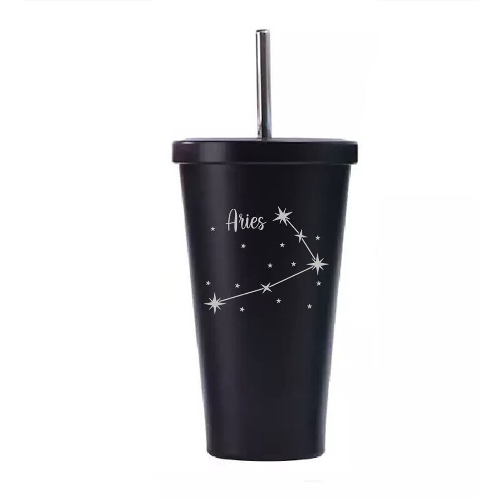 Black 16 oz Stainless Steel Double Wall Insulated Tumbler Pool Beach ...